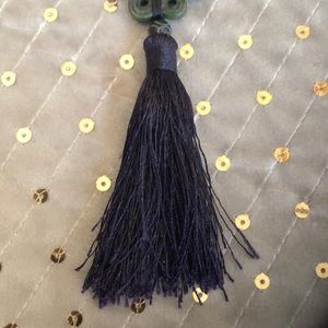 Accessories | Jade Key Ring With Dark Purple Tassel | Poshmark